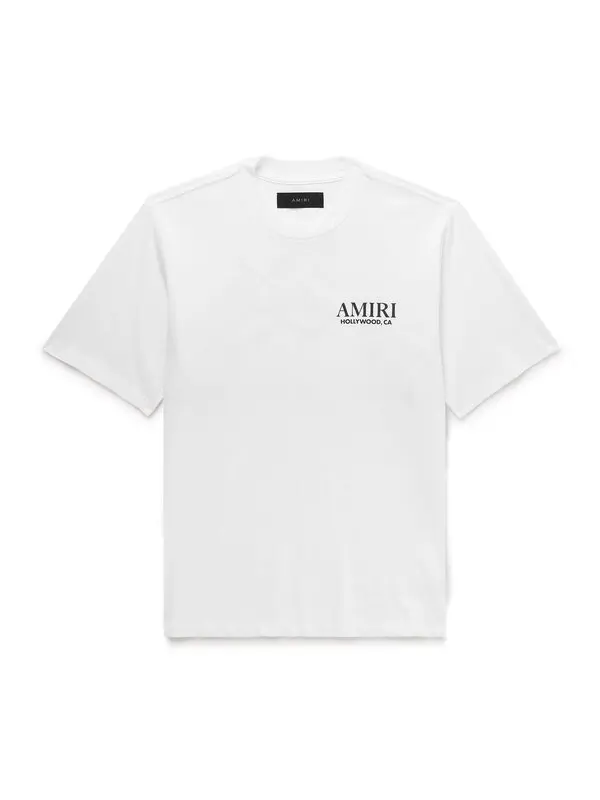 Amiri Bones Stacked Logo-print Cotton-jersey T-shirt - White