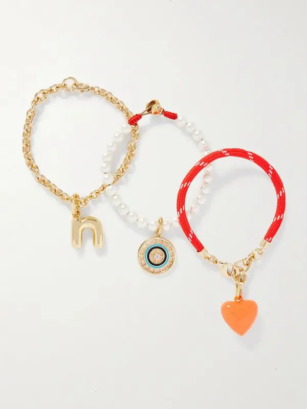 ROXANNE ASSOULIN The Happy Heart Trio Bracelet Set - Red