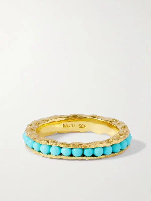 Pacharee Gold-plated Band Ring - Blue