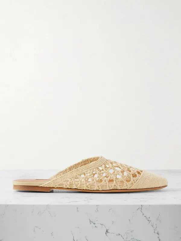 EMME PARSONS Woven Raffia Mules - Neutrals