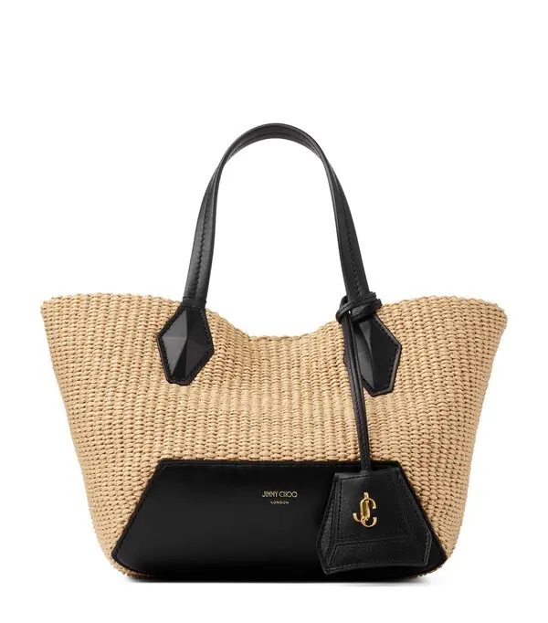 JIMMY CHOO Diamond Raffia Tote Bag