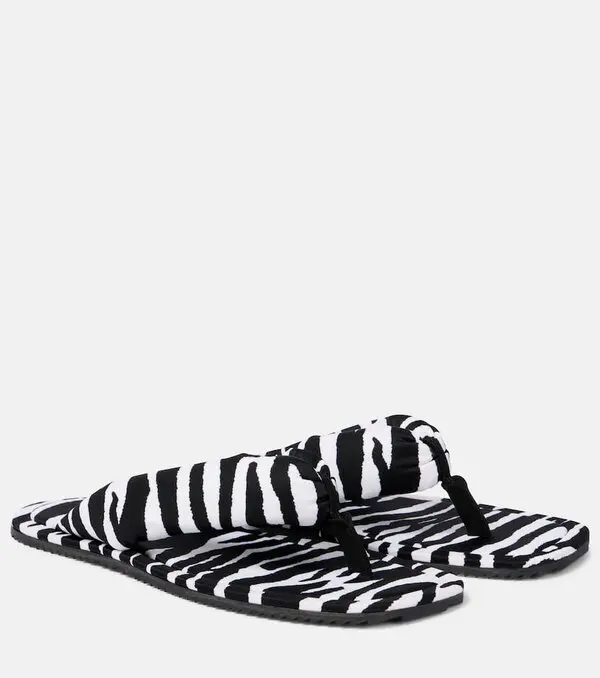Attico Indie Zebra-print Thong Sandals - Multicoloured