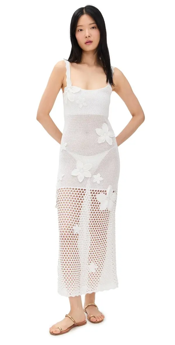 Devon Windsor Solla Crochet Midi Dress