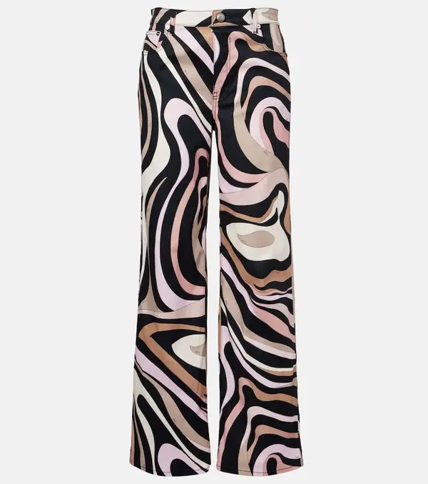 Emilio Pucci Marmo Printed Straight Pants