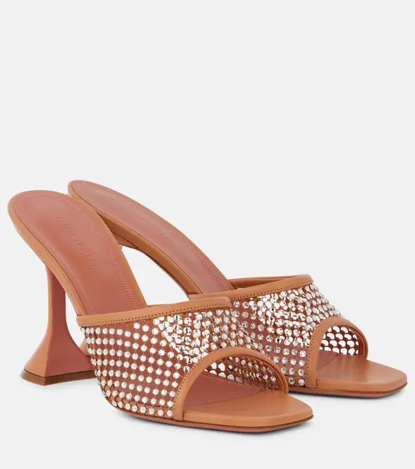 Amina Muaddi Lupita 95 Embellished Mules