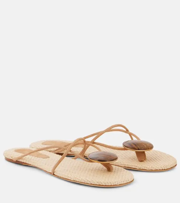 Christopher Esber Doma Embellished Thong Sandals - Beige