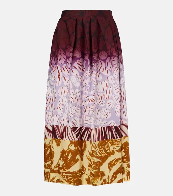 Dries Van Noten Printed Cotton Maxi Skirt - Multicoloured