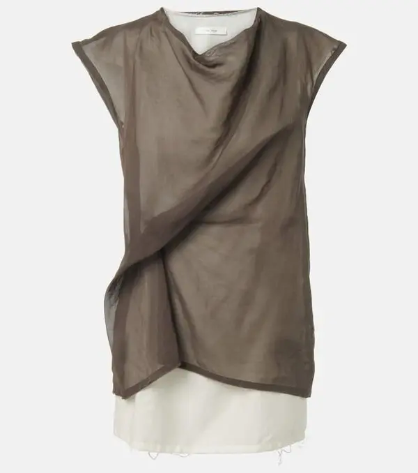 THE ROW Inawa Draped Layered Top - Brown