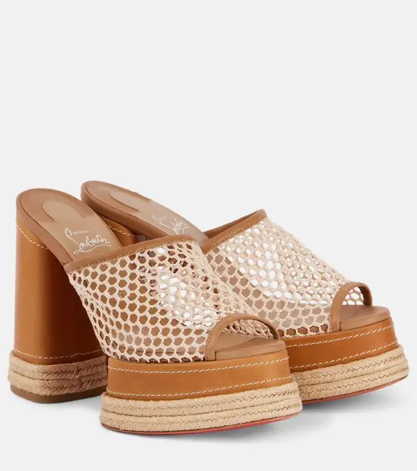 CHRISTIAN LOUBOUTIN Almeja 130 Platform Espadrille Mules