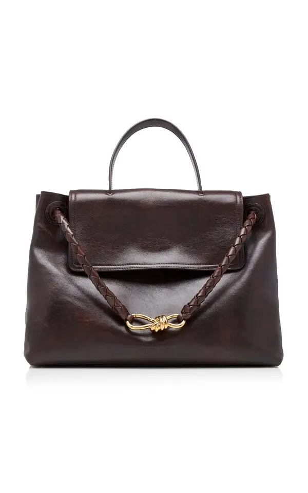 Bottega Veneta Ciao Ciao Distressed Leather Top Handle Bag - Brown