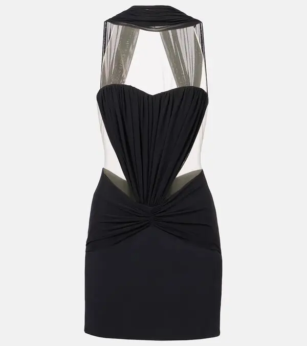 David Koma Scarf-detail Ruched Minidress