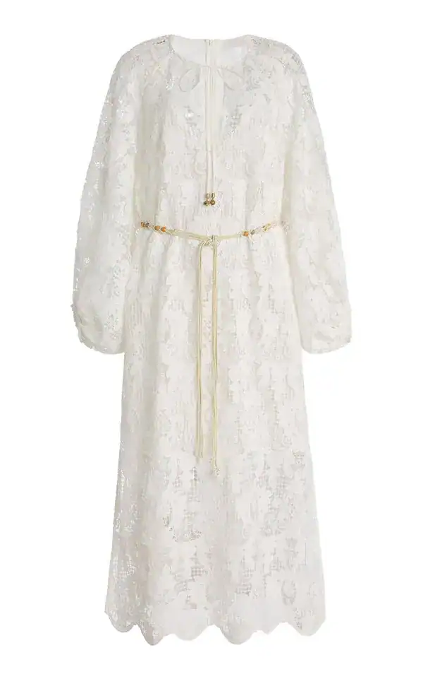 Coco Lace Midi Dress - Ivory