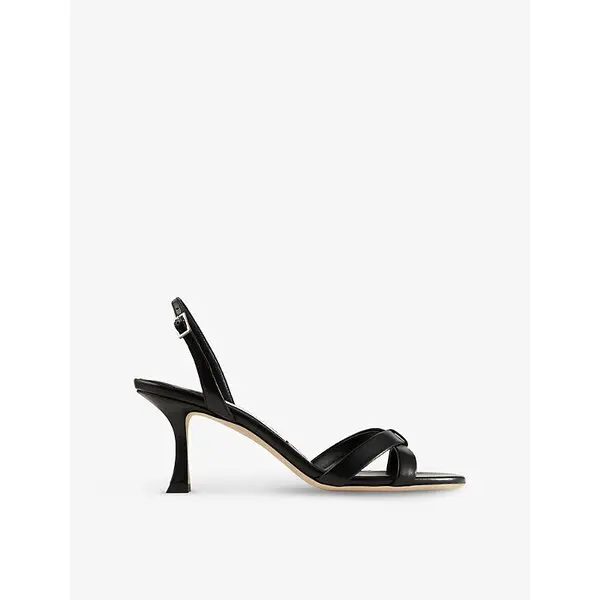 JIMMY CHOO Elsy 70 Leather Heeled Sandals - Black
