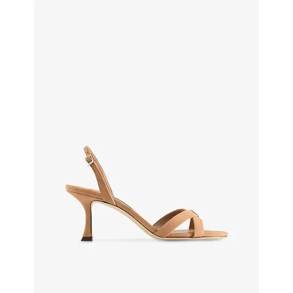 JIMMY CHOO Elsy 70 Suede Heeled Sandals - Toffee
