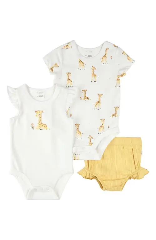 PETIT LEM Giraffes 3-piece Bodysuits & Bloomers Set