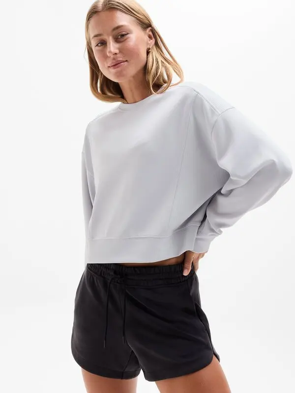 Athleta Seasoft Rib Crewneck Sweatshirt - Quartz
