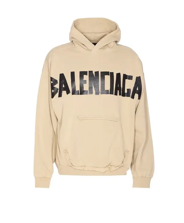 Balenciaga Logo Hoodie - Beige