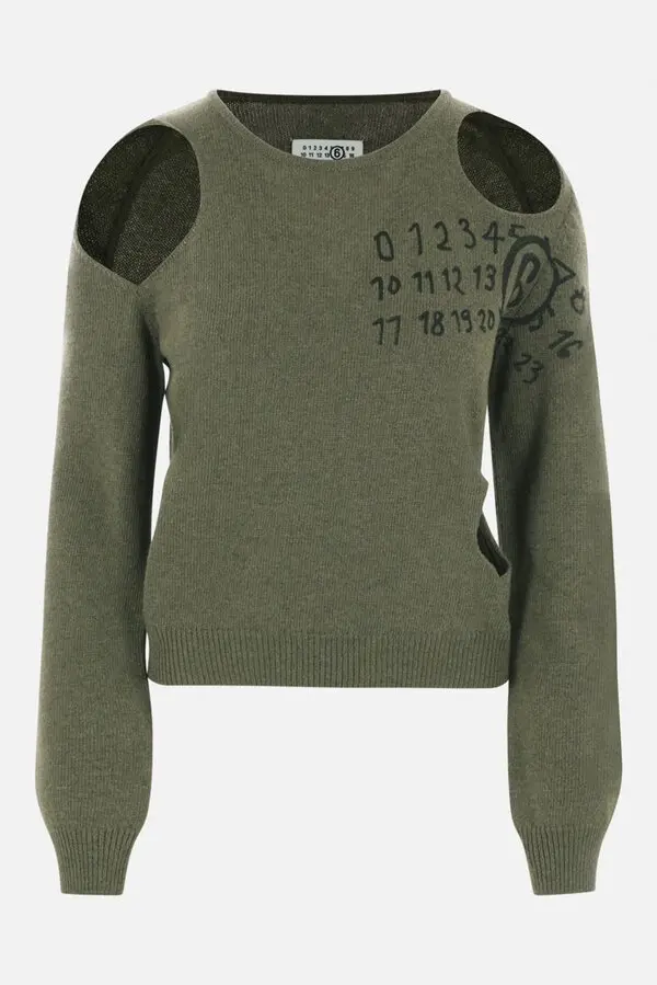 MAISON MARGIELA Khaki Knit Pullover - Khaki Green