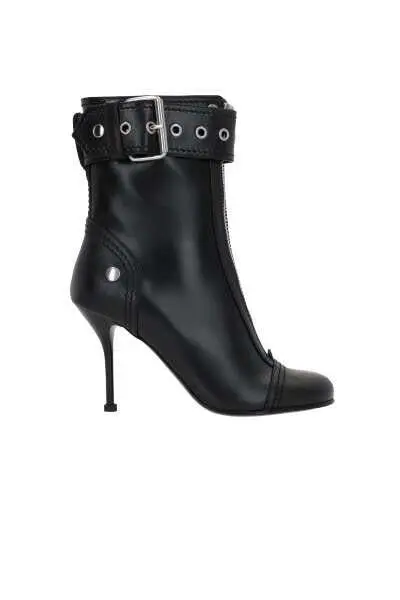 Alexander McQueen Ankle Boots - Black+silver