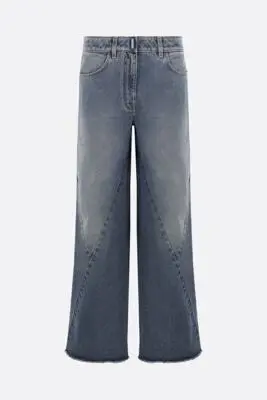 Givenchy Wide-leg Jeans With Fringed Hem