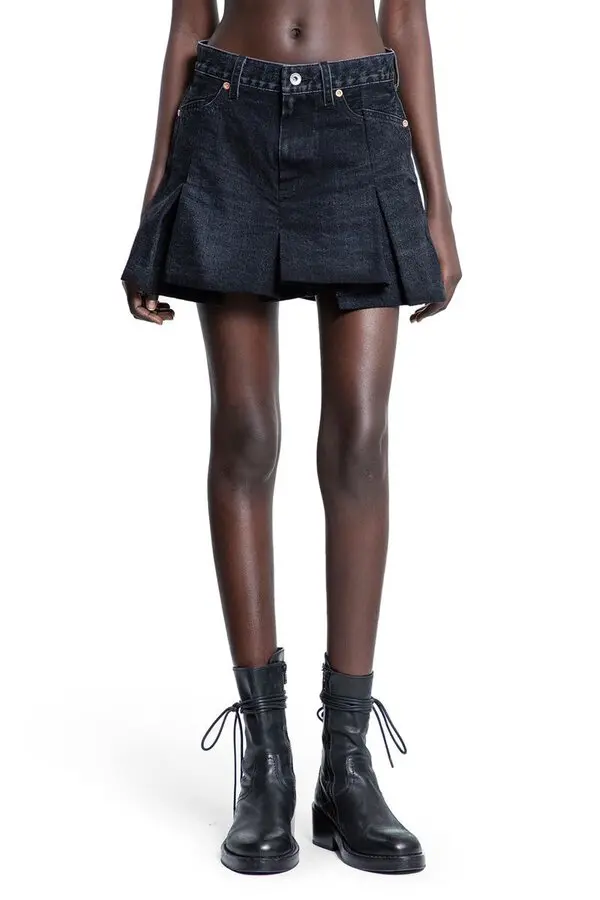 Sacai Denim Mix Shorts - Black