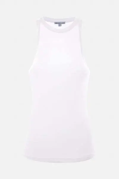 JAMES PERSE Ribbed Jersey Tank Top - White