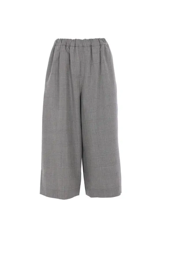 Comme Des Garçons Prince Of Wales Check Culotte Trousers - Ecru+black