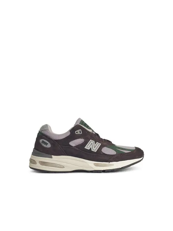 NEW BALANCE 991 Suede Blend Sneakers - Brown