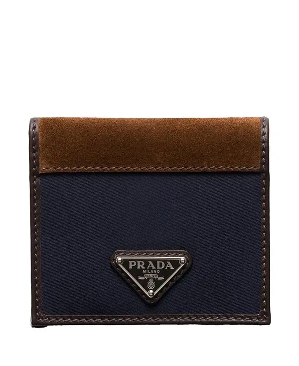 Prada Re-nylon And Leather Wallet - Blue