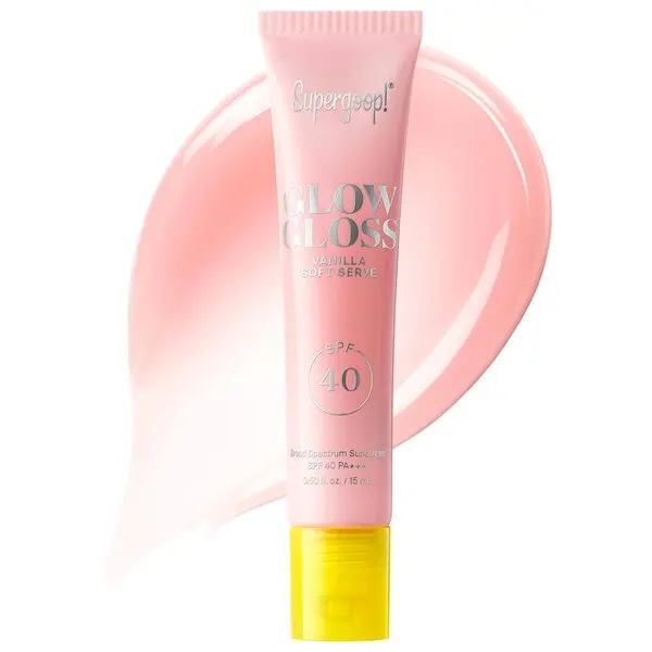 SUPERGOOP Glow Gloss Spf 40 Lip Balm With Peptides And Shea Butter - Vanilla Soft Serve