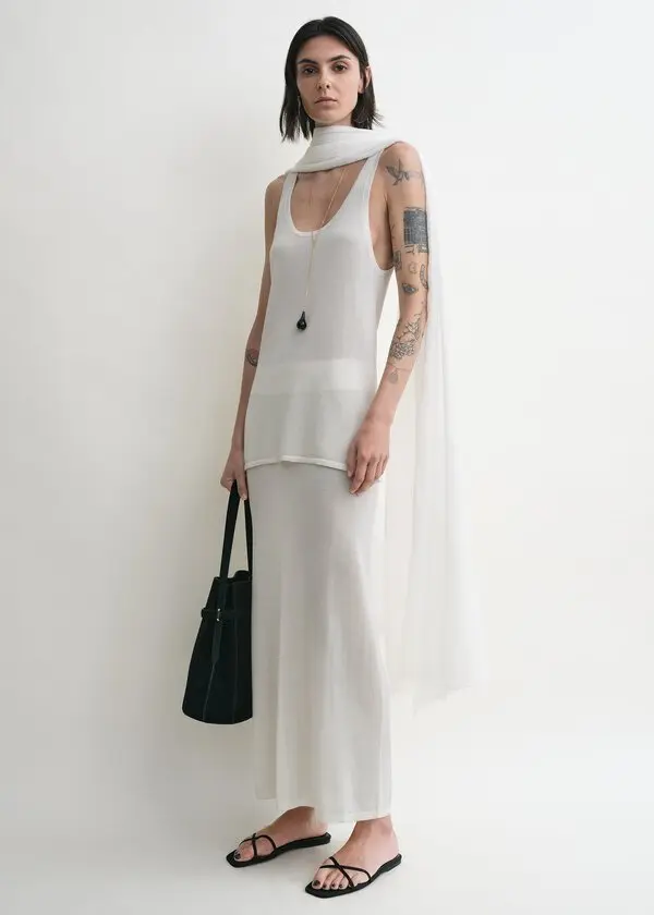 TOTÊME Relaxed Knit Tank Top - White