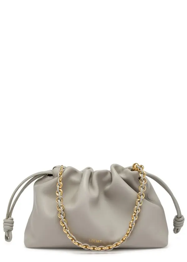 Loewe Flamenco Medium Leather Clutch - Grey
