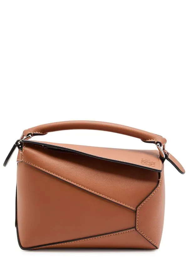 Loewe Puzzle Edge Mini Leather Cross-body Bag - Tan