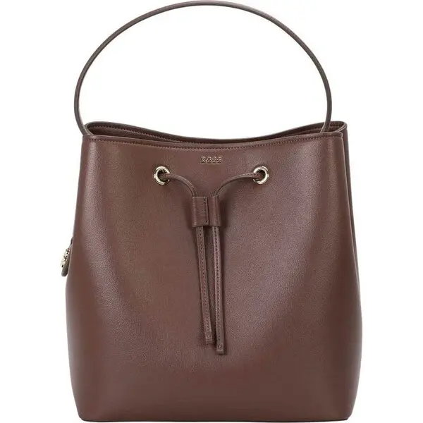 Hugo Boss Liriel Faux Leather Bucket Bag - Brown