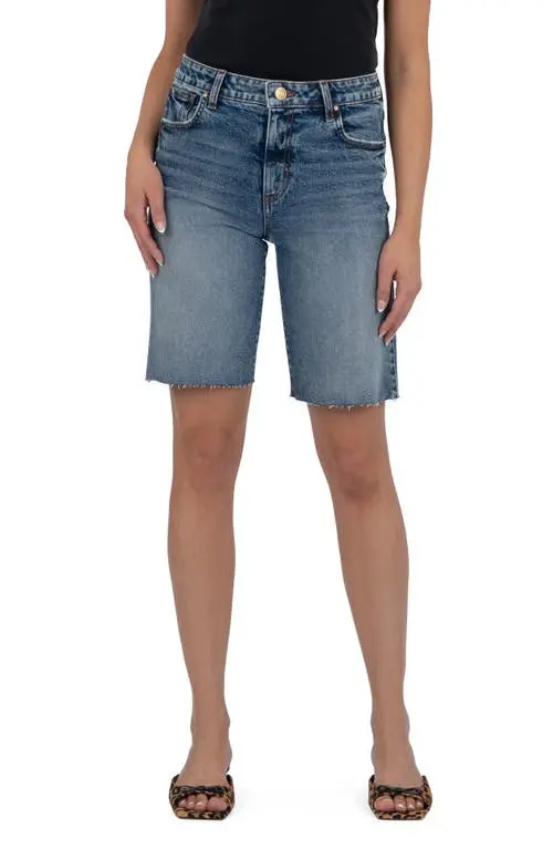 Kut From The Kloth Hailey Raw Hem Denim Bermuda Shorts - Vigor