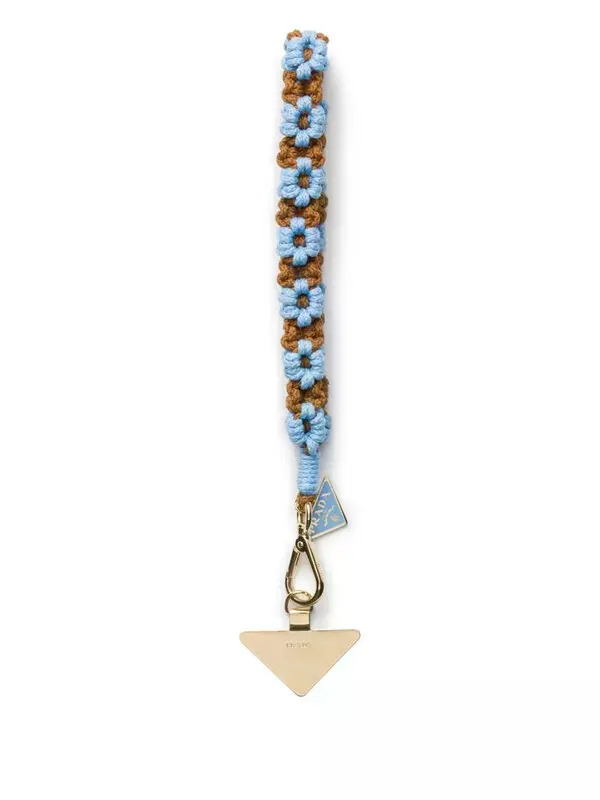 Prada Crochet-knit Phone Wristlet - Brown