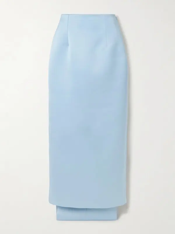 EMILIA WICKSTEAD Harleigh Convertible Duchesse-satin Midi Skirt - Blue