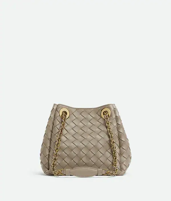 Bottega Veneta Small Parachute Chain Shoulder Bag Limestone
