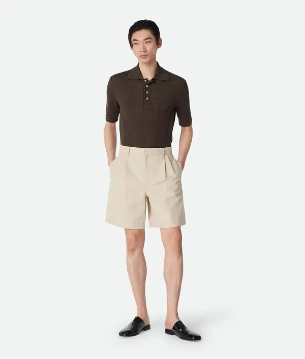 Bottega Veneta Cotton And Linen Twill Shorts