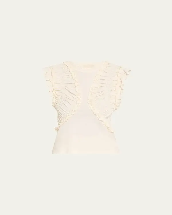 Ulla Johnson Val Sleeveless Ruffled Top - Pristine