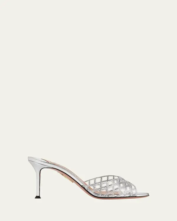 AQUAZZURA Lumiere Crystal Mule Sandals