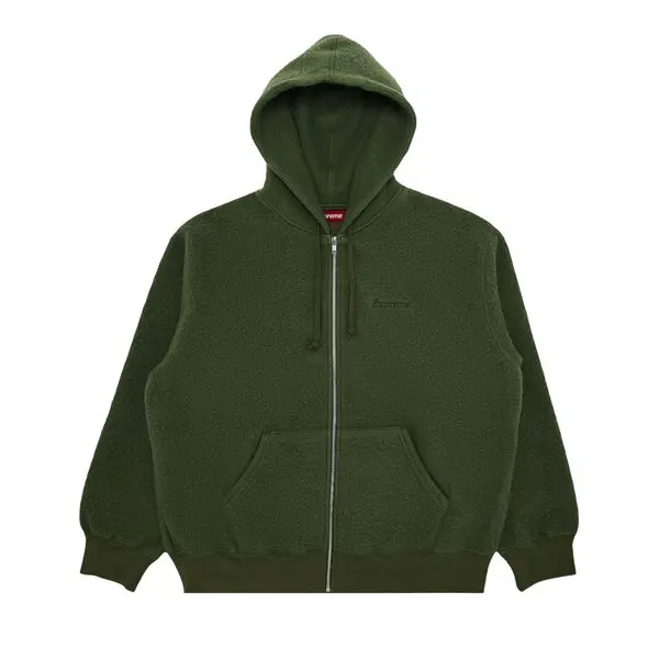 Supreme Pilled Zip Up Hooded Sweatshirt - Green