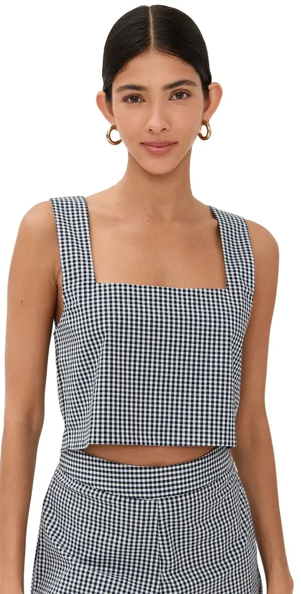 LE BOP Desiree Tank - Gingham Black & White
