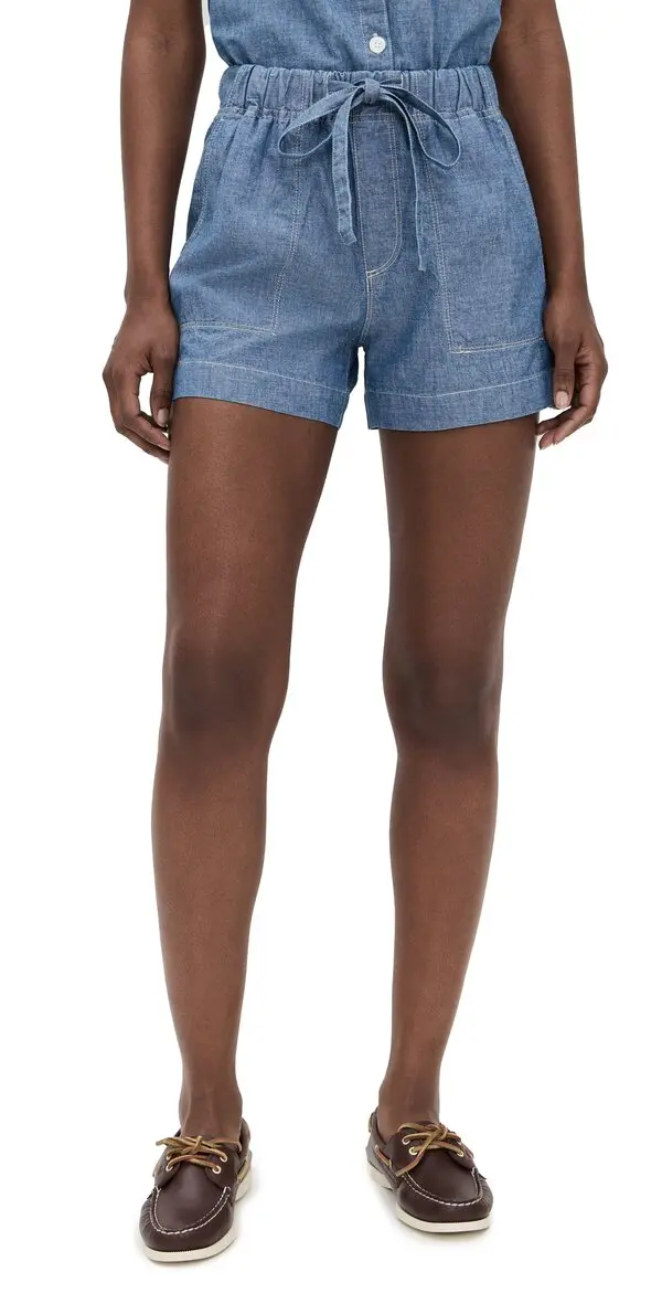 ALEX MILL Chambray Pull-on Shorts
