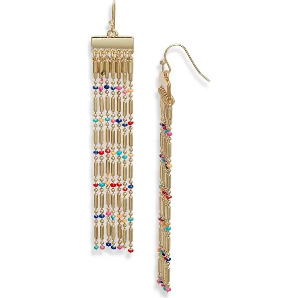 Nordstrom Enamel Dot Fringe Drop Earrings - Multi- Gold