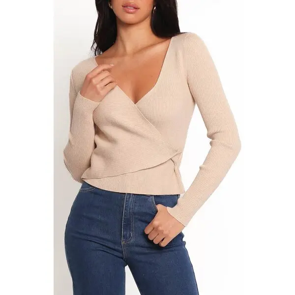 PETAL & PUP Lavia Wrap Rib Sweater