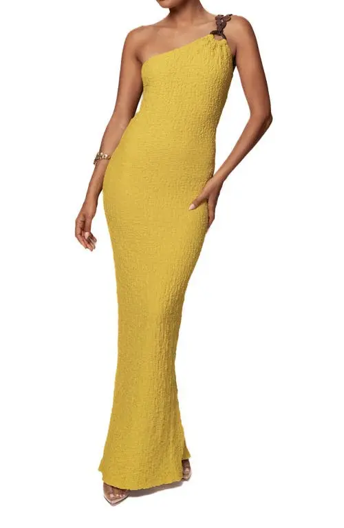 JLUXLABEL One-shoulder Maxi Dress With Beaded Strap - Lime