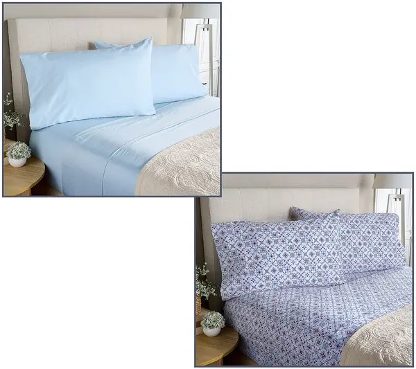 HOME REFLECTIONS As Is 2-pack Cotton Sateen Sheet Set