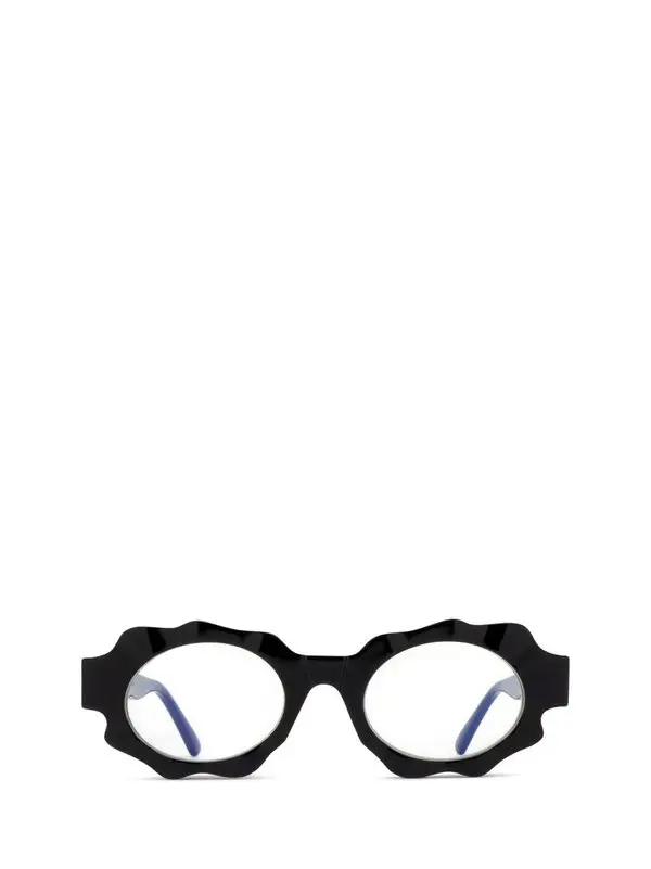 KUBORAUM Round Frame Eyeglasses - Black Shine + Black Shine