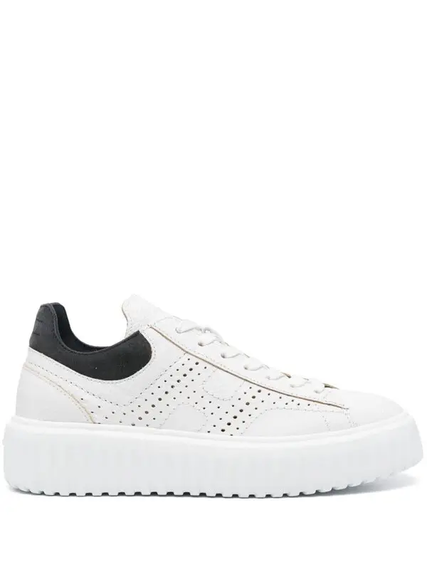 Hogan H-stripes Leather Sneakers - White